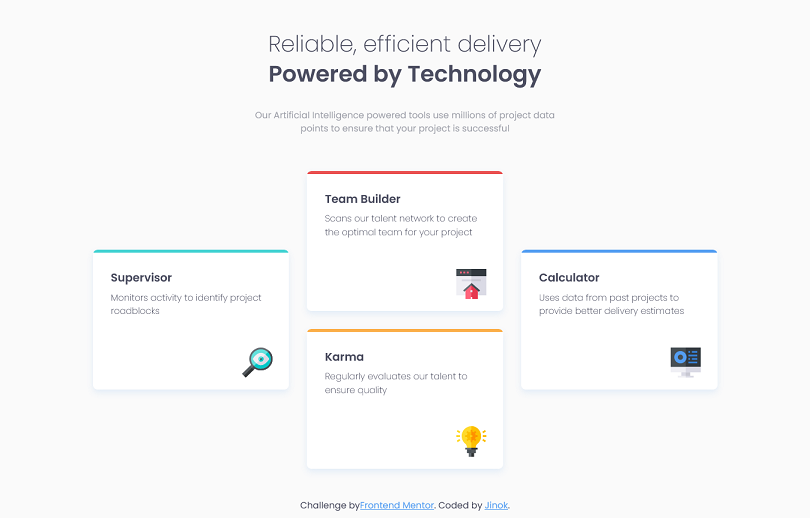 GitHub - FrontendChallenges/fourCardSection