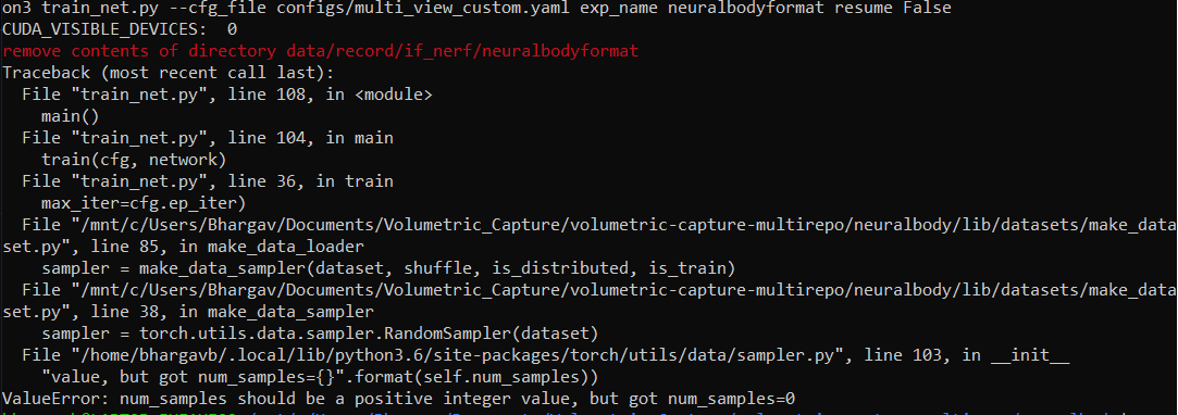 Unexpected Error when Attempting to Train Custom Dataset · Issue #80 · zju3dv/neuralbody · GitHub