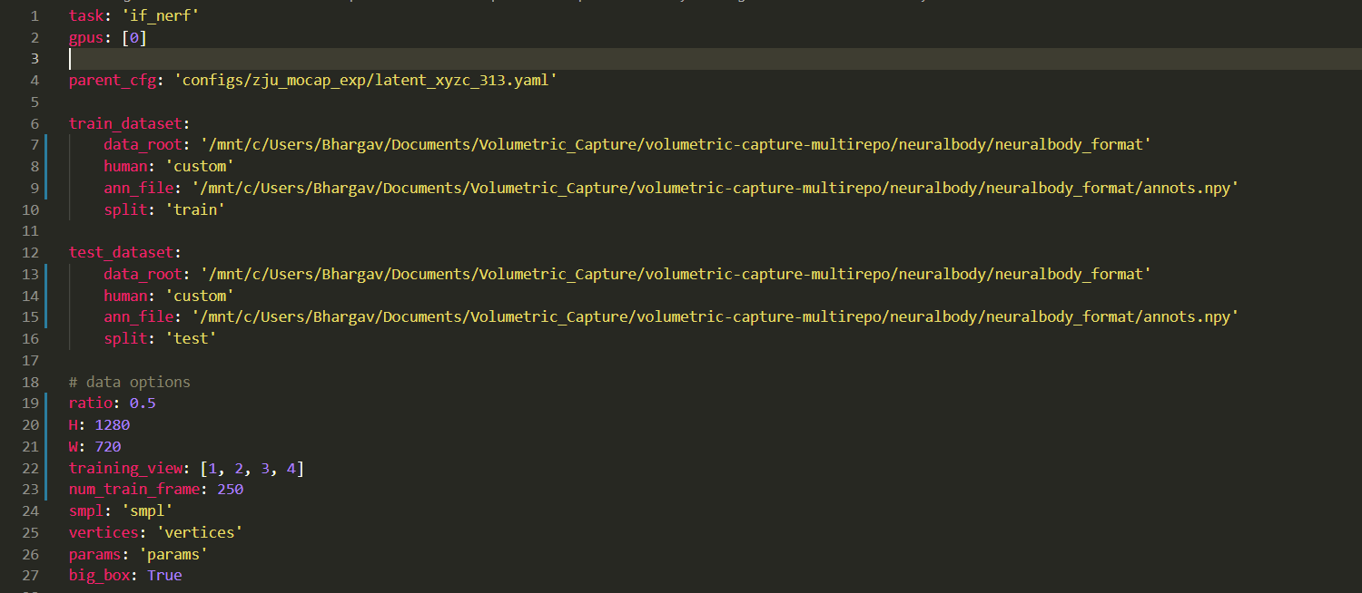 Unexpected Error when Attempting to Train Custom Dataset · Issue #80 · zju3dv/neuralbody · GitHub