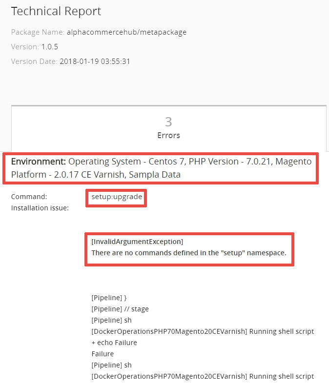 Magento Marketplace S Automatic Technical Review With Magento 2 0 17 Fails On `setup Upgrade