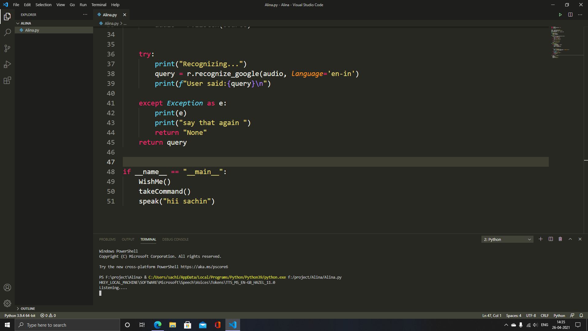 my speech_recognition stuck in listening · Issue #9868 · pypa/pip · GitHub