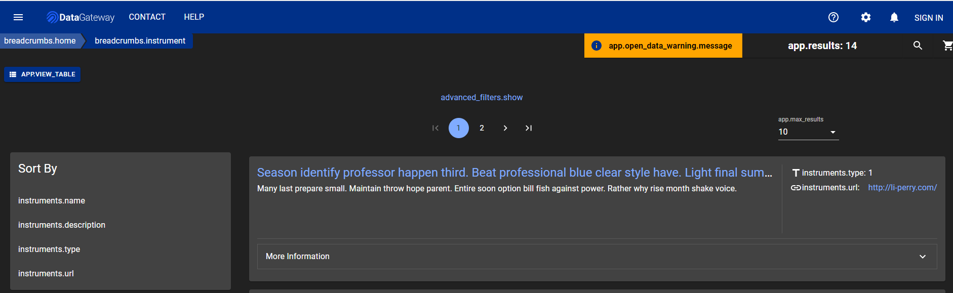 The instrument URL doesn't have enough contrast on isis and isis study card dataview · Issue ...