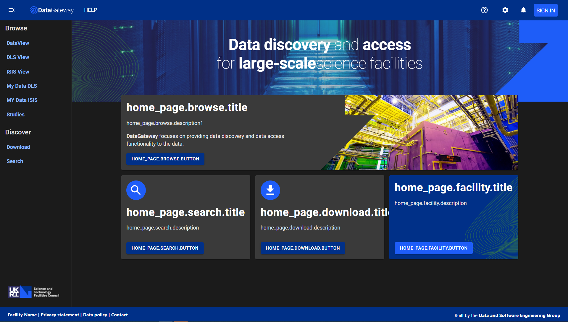 Footer information · Issue #1003 · ral-facilities/datagateway · GitHub