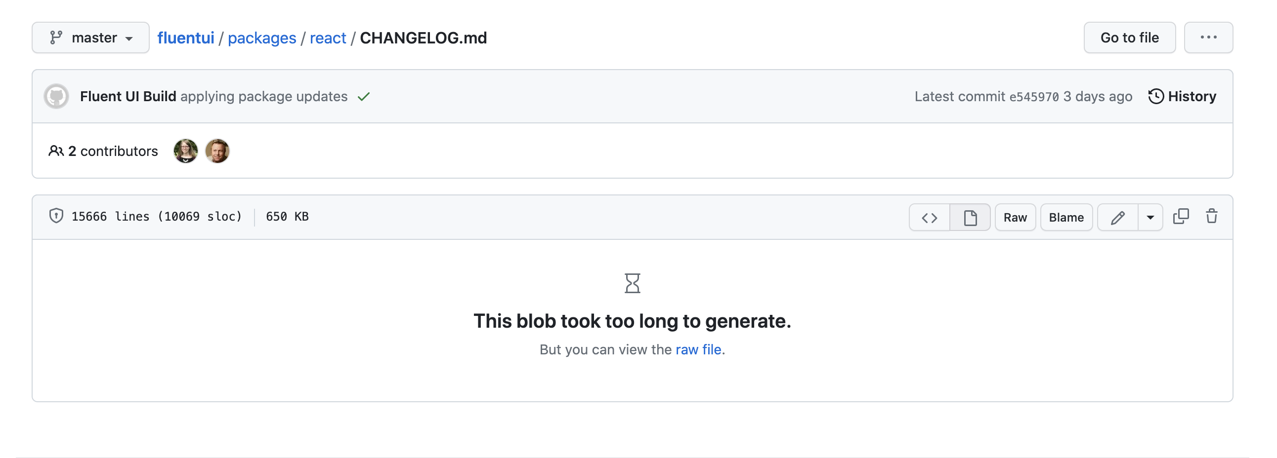 can not preview CHANGELOG.md of fluentui/react on GitHub because too long · Issue #27823 ...