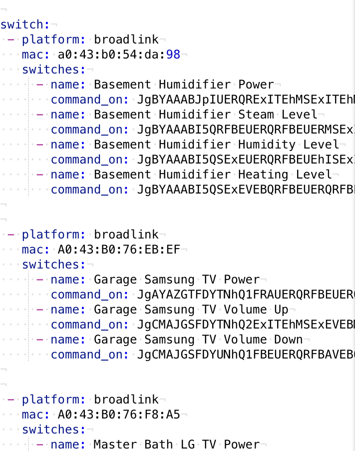 Broadlink Integration Does Not Recognize Manually Defined Switches