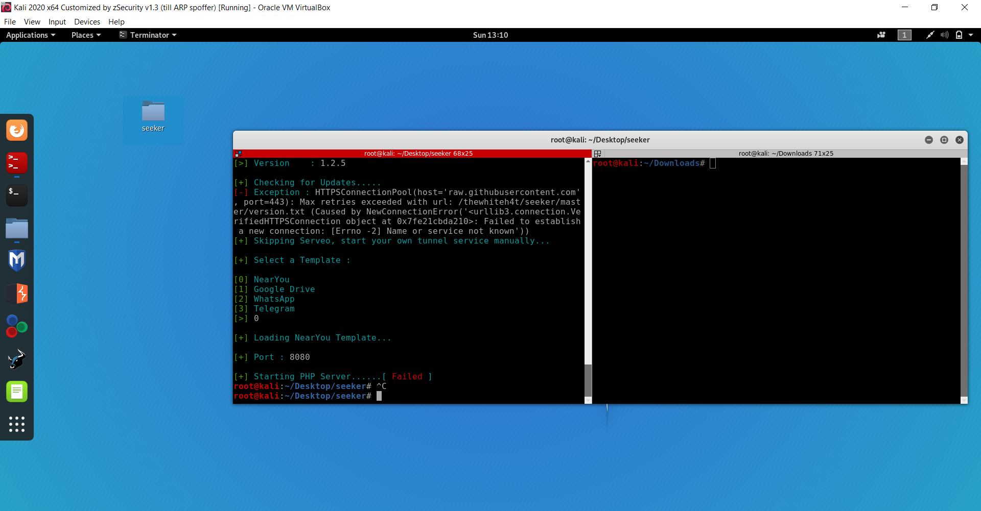 Starting PHP Server......[ Failed ] · Issue #287 · thewhiteh4t/seeker ...
