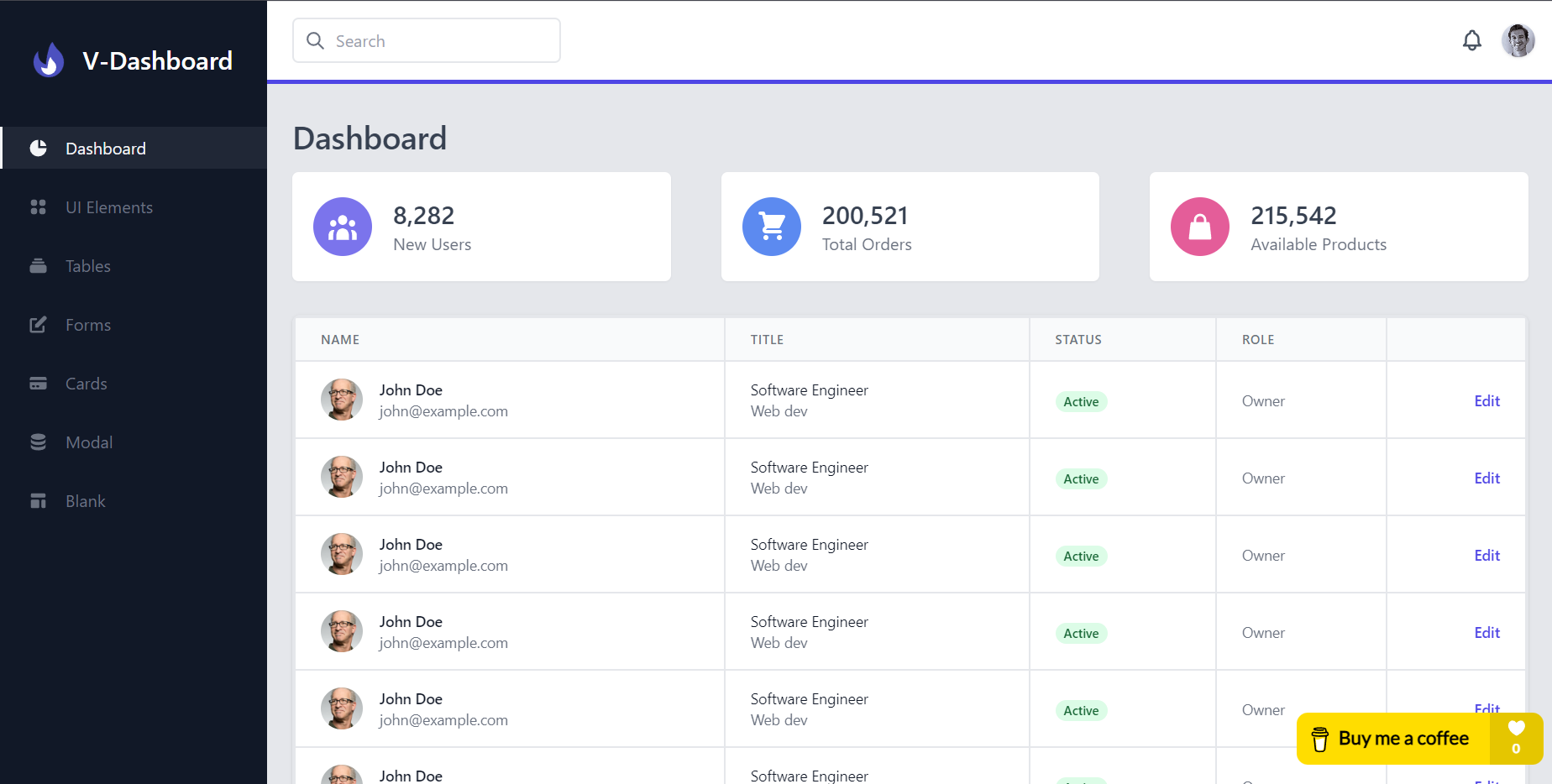 GitHub - hakimov-dev/v-dashboard-react: Dashboard starter template built with React and Tailwind ...