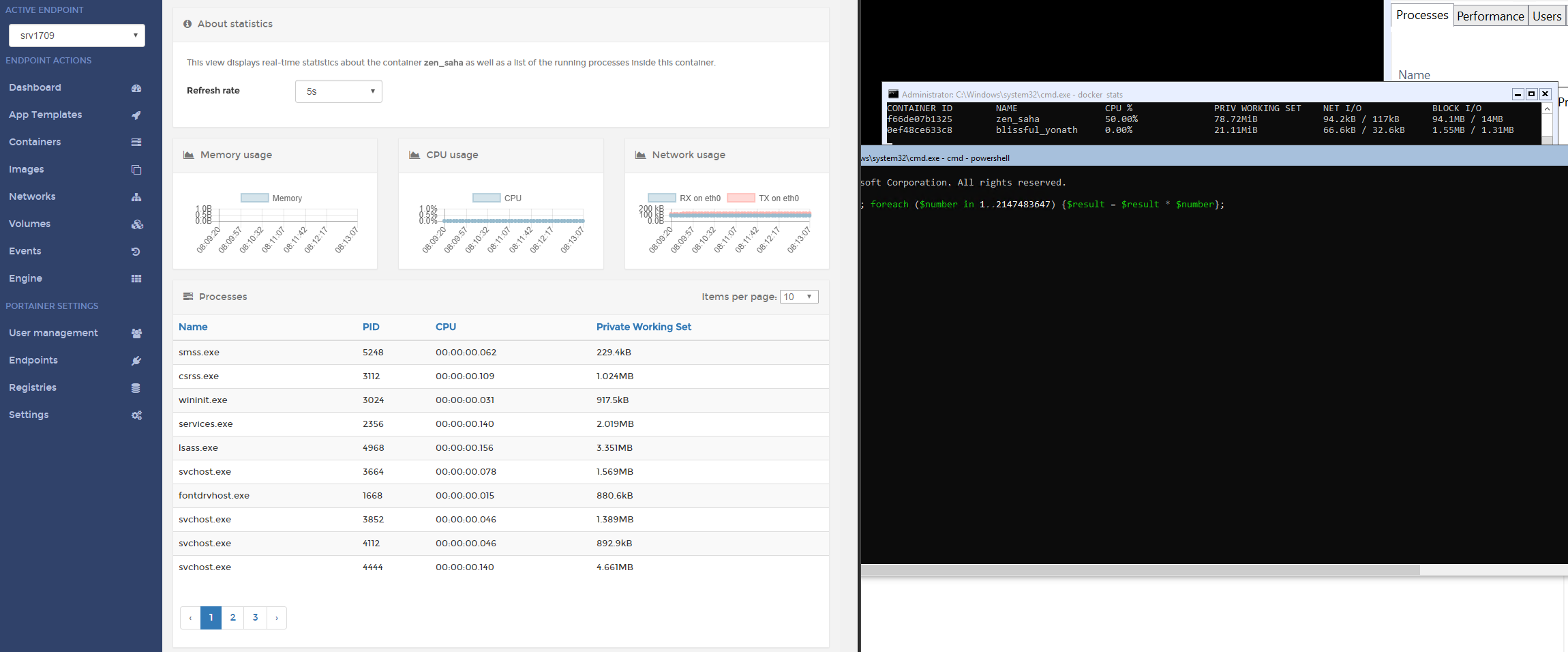 CPU and Memory Graphs not working for Windows Containers · Issue #1368 · portainer/portainer ...