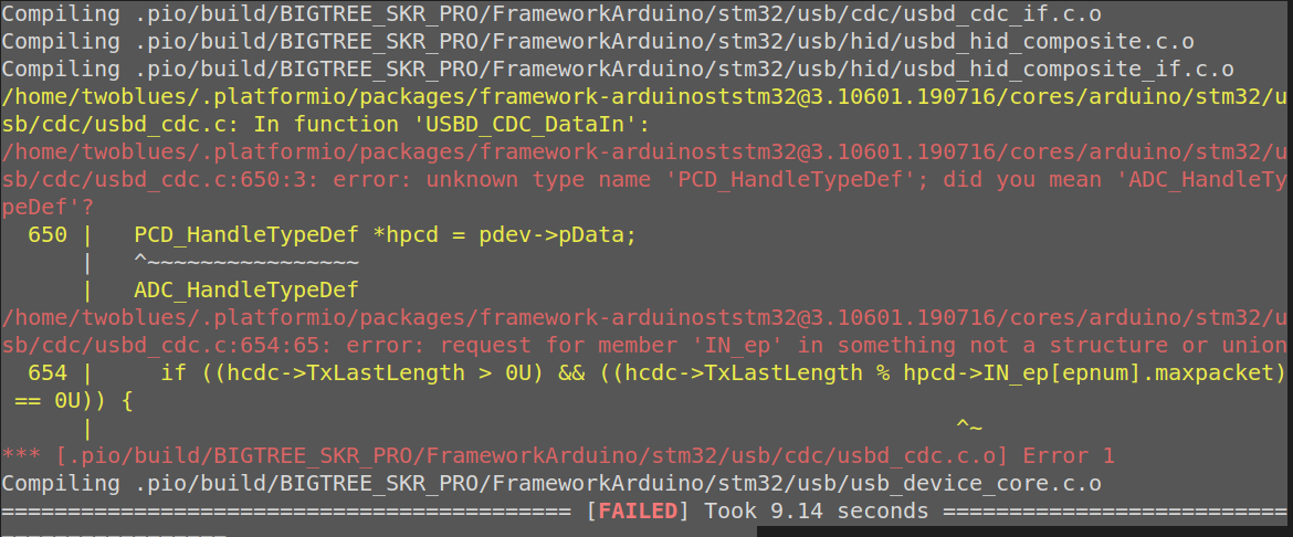 Build error for SKR Pro V1.1 · Issue #17495 · MarlinFirmware/Marlin · GitHub