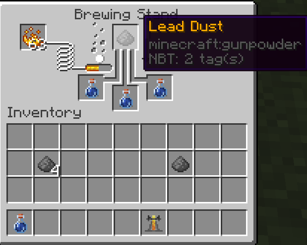 The potion brewing works from Slimefun dusts when using shift click ...