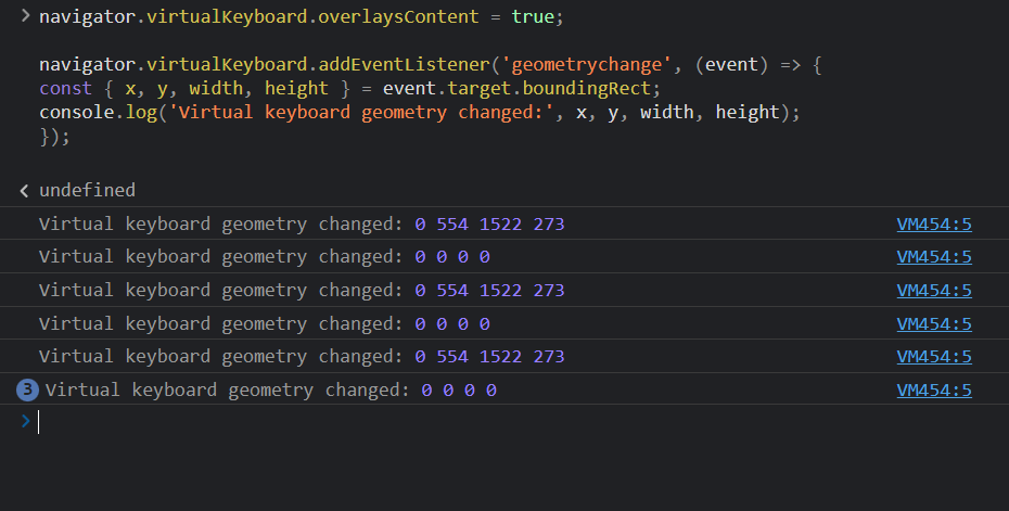 navigator.virtualKeyboard geometrychange always report 0 · Issue #2663 · MicrosoftEdge ...