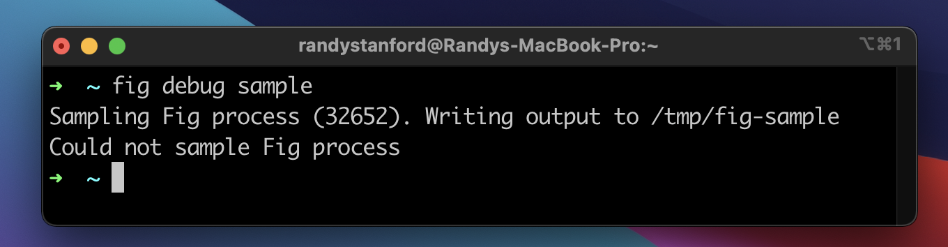 `fig debug sample` can not sample Fig process. · Issue #686 · withfig/fig · GitHub