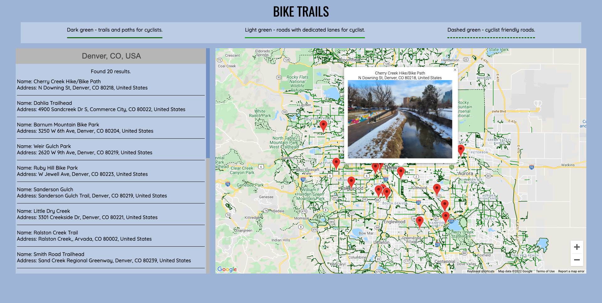 GitHub - randallwstanford/bike-trails: Single page web app for ...