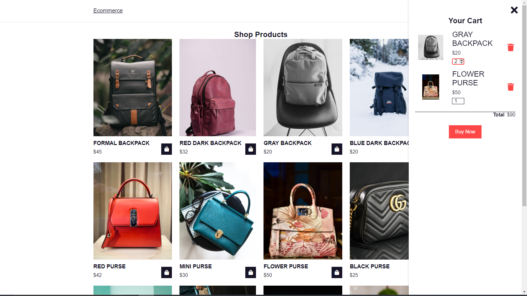 GitHub - Jerysha/responsive-ecommerce: Bags responsive ecommerce with ...