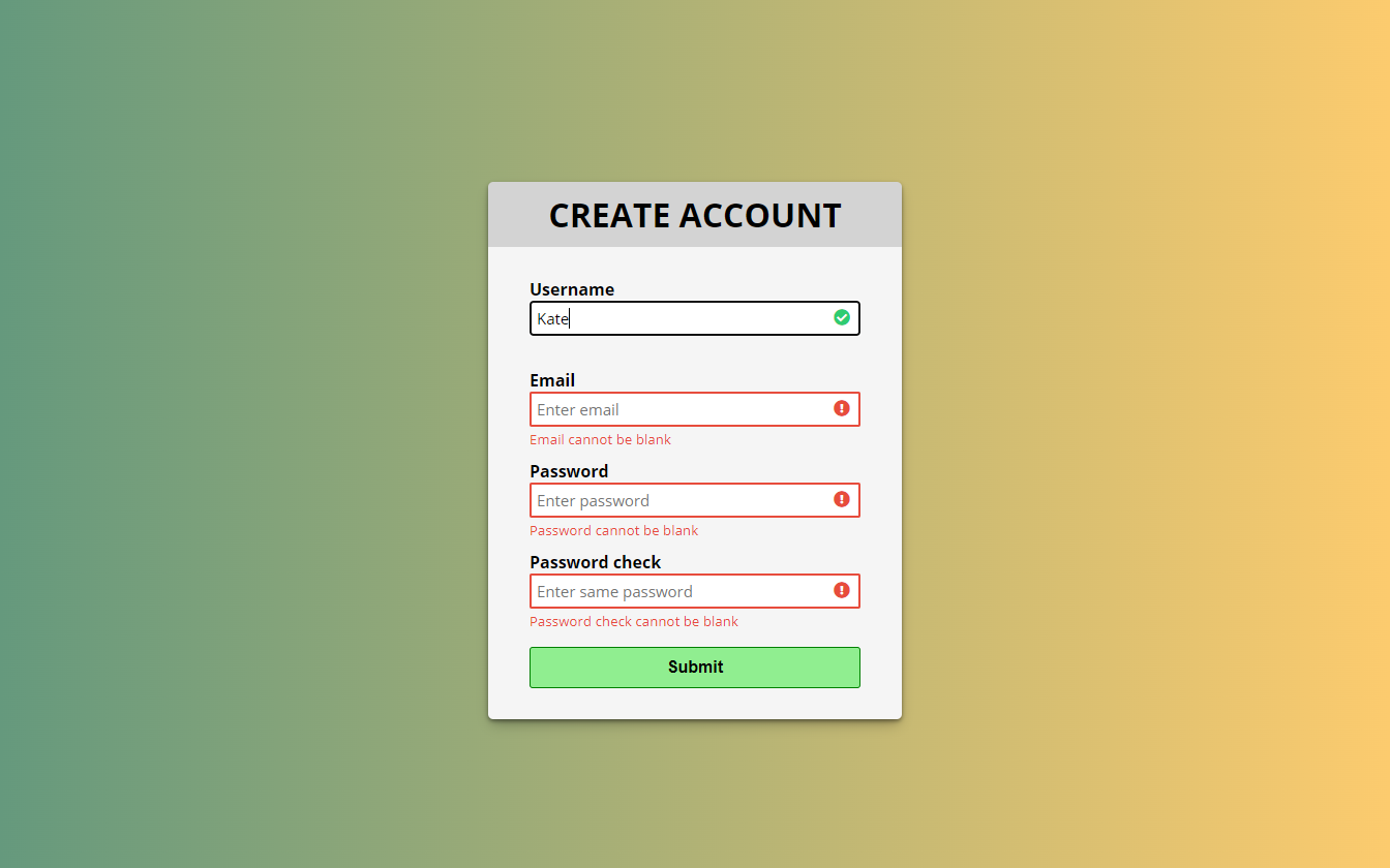 GitHub - Jerysha/form-validation: Sign in form where it checks if the data is correct.