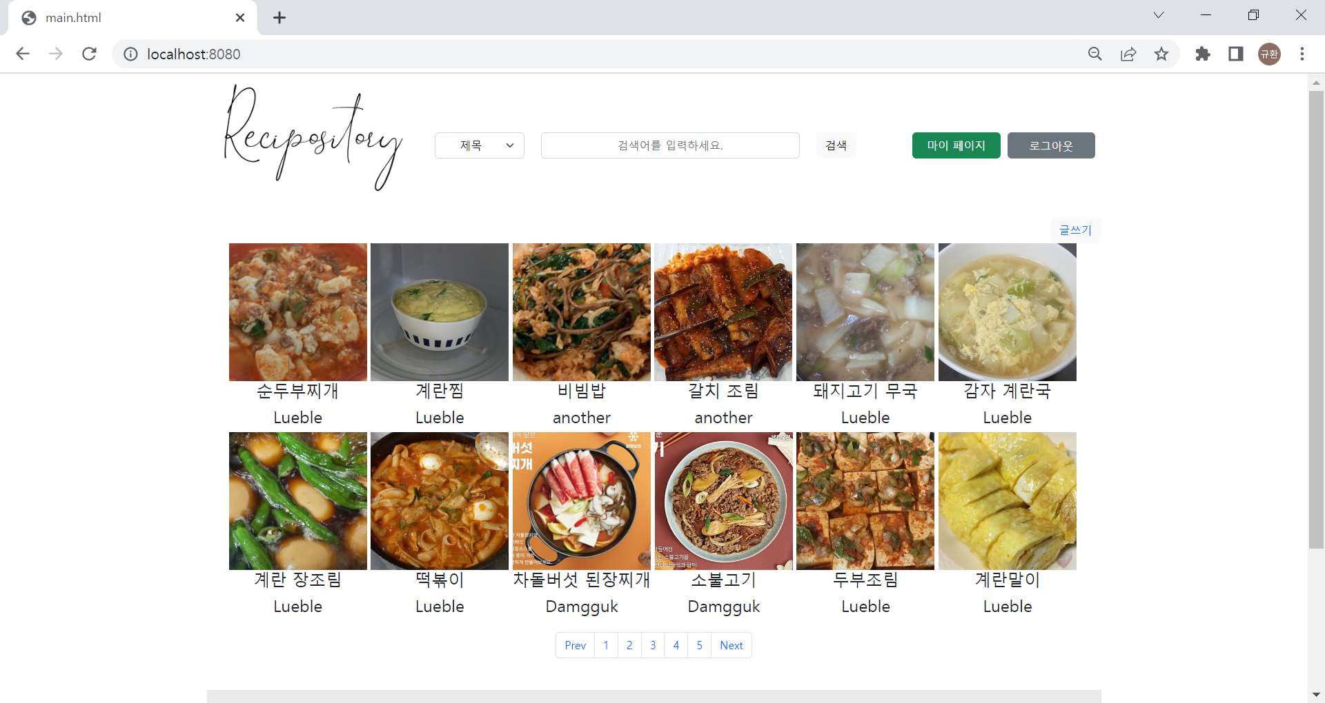 Github Gyuhwan Kim Recipository Springboot Personal Project