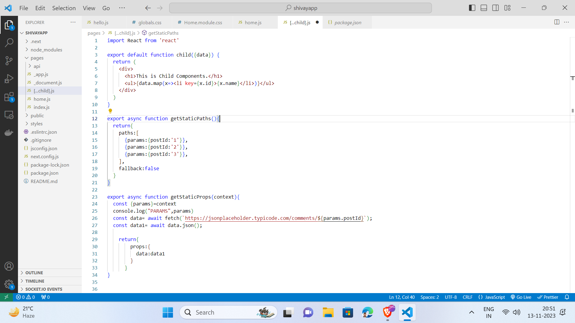 Getting Error: A required parameter (child) was not provided as an ...