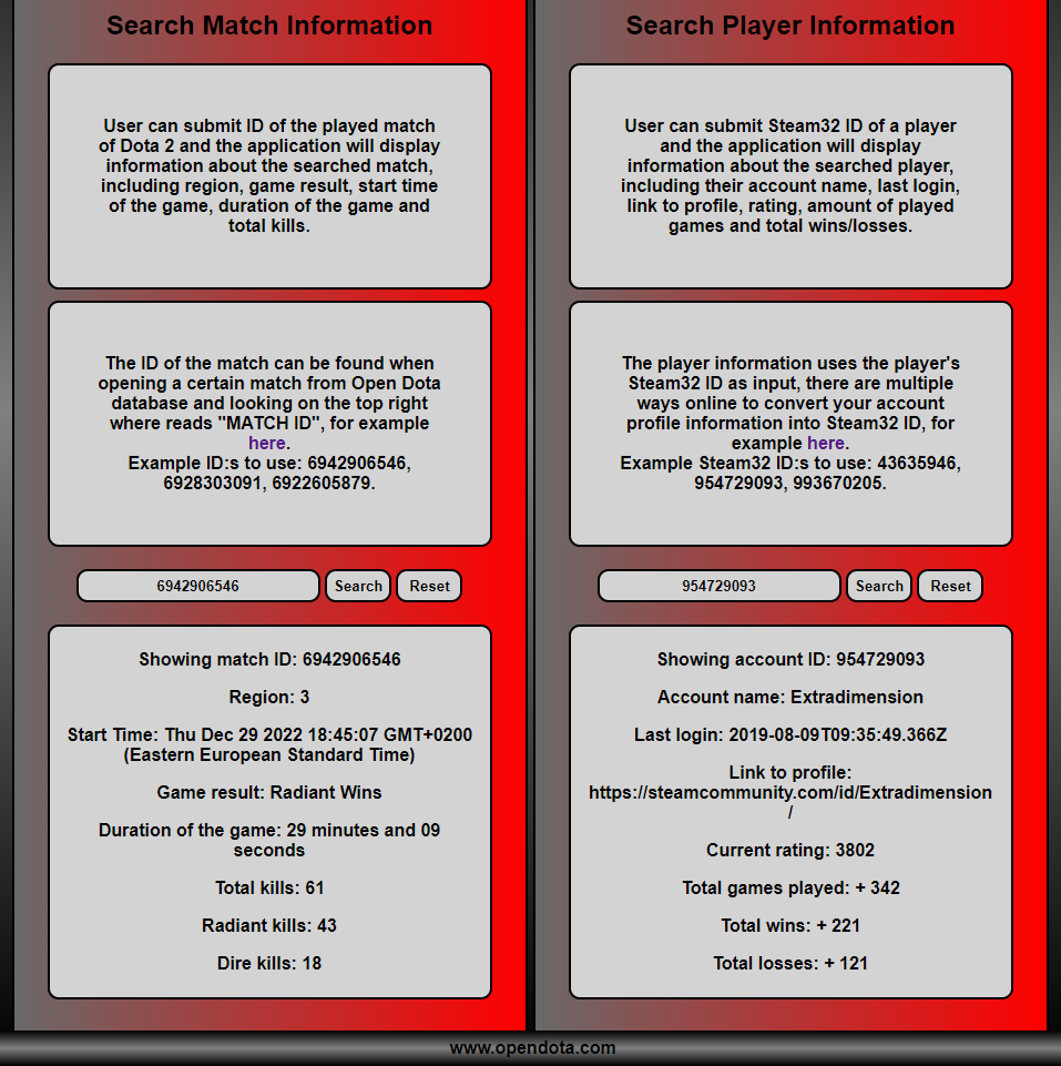 GitHub - hakalakaro/opendota-app: This is a web-based tool that allows user to retrieve and view ...