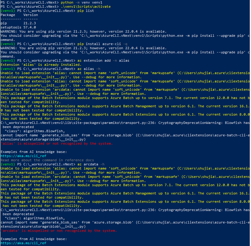 Fail to load extension 'alias' and 'arcdata' · Issue #4798 · Azure/azure-cli-extensions · GitHub