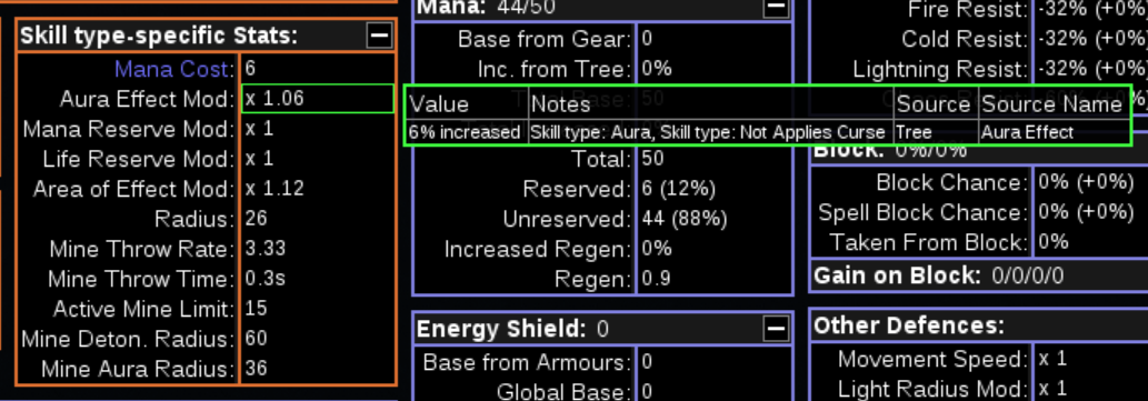 "Effect of Non-Curse Auras from your Skills on Enemies" has no effect on Mine Auras · Issue ...