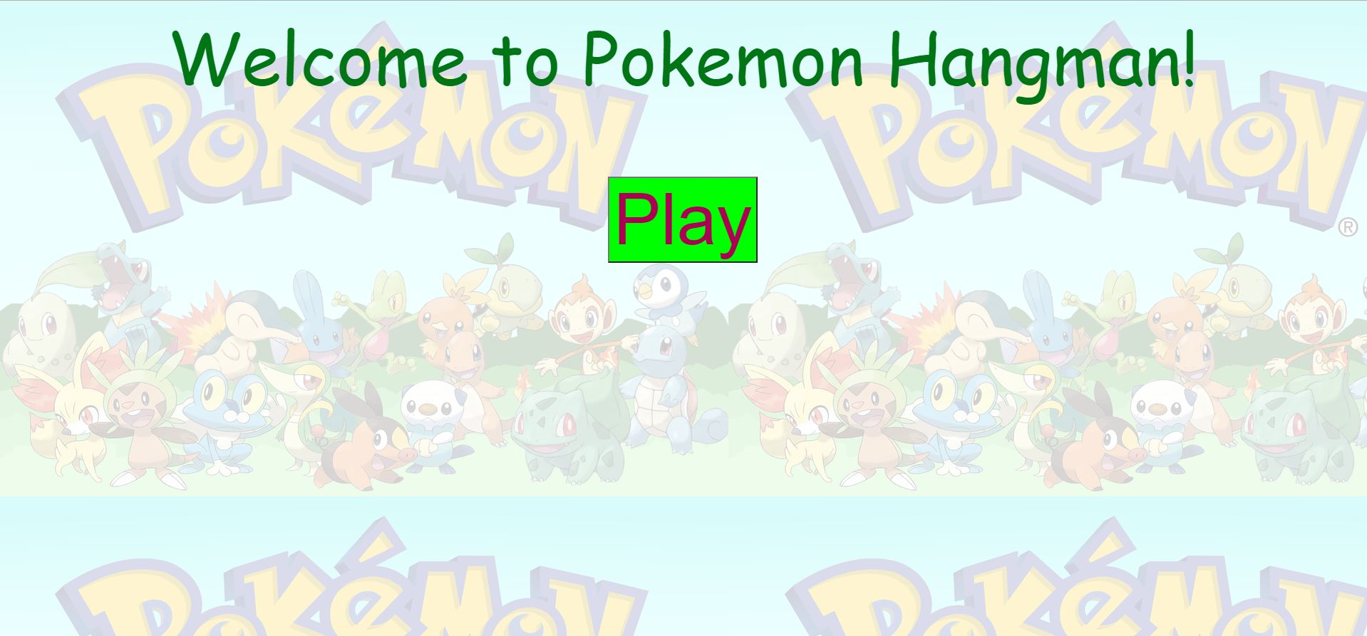 GitHub - Aatmaj-Zephyr/Hangman: Pokemon hangman! Gotta catch 'em all!