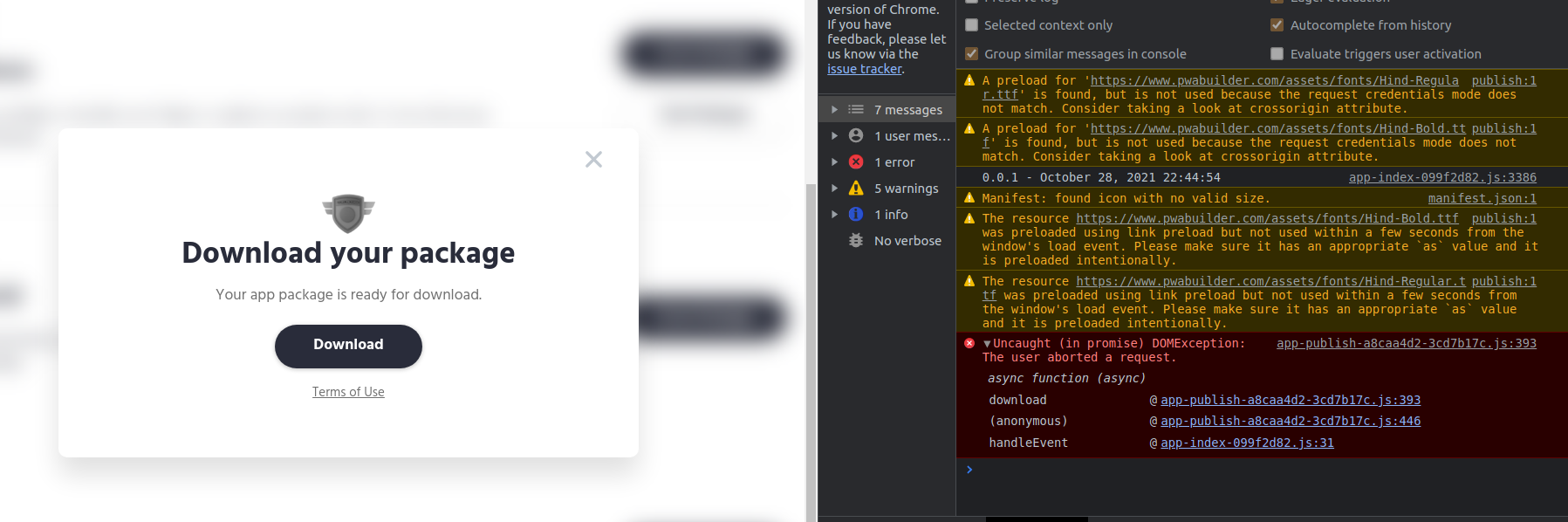 Cant Download The Package · Issue 2166 · Pwa Builderpwabuilder · Github