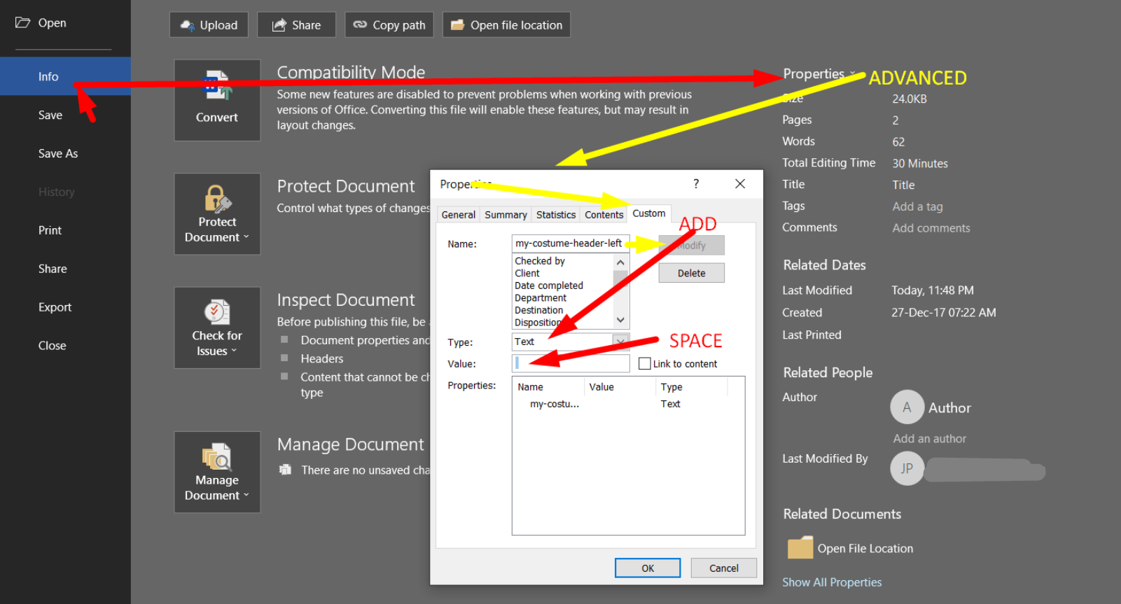 [docx] Update Document Properties in header/footer on open (when no toc) · Issue #5915 · jgm ...