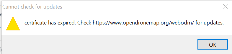 Cannot update: certificate has expired · Issue #1064 · OpenDroneMap/WebODM · GitHub