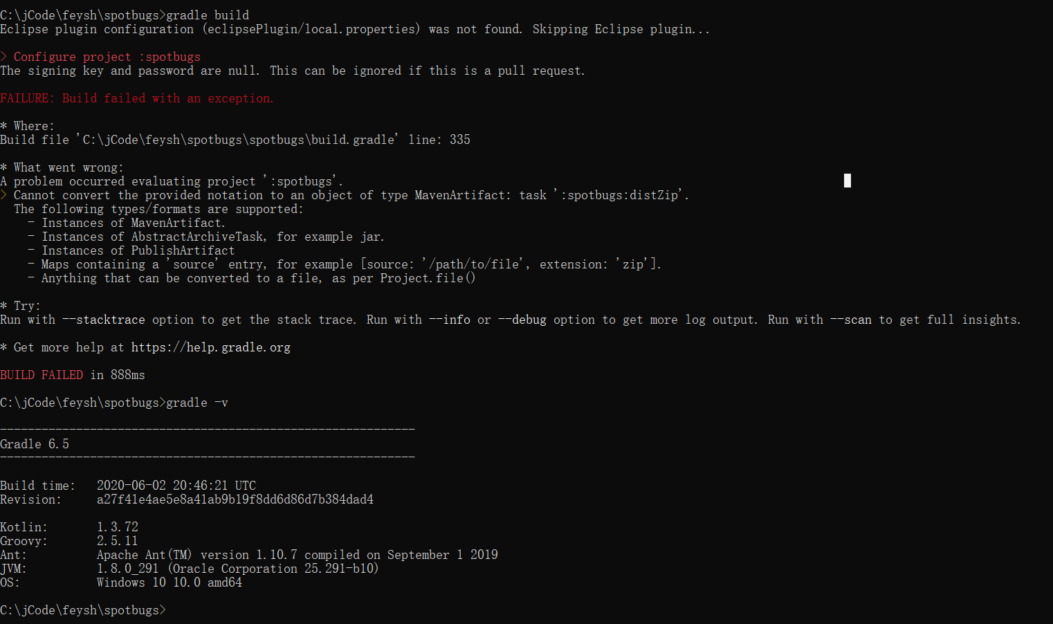Build failed · Issue #1890 · spotbugs/spotbugs · GitHub