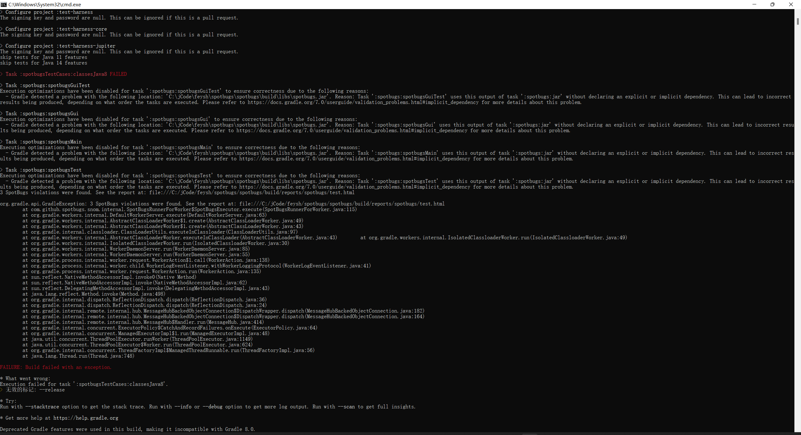 Failed To Build Under Windows · Issue 1889 · Spotbugs Spotbugs · Github