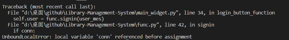 出现不明错误 · Issue #1 · BecauseY/Library-Management-System · GitHub