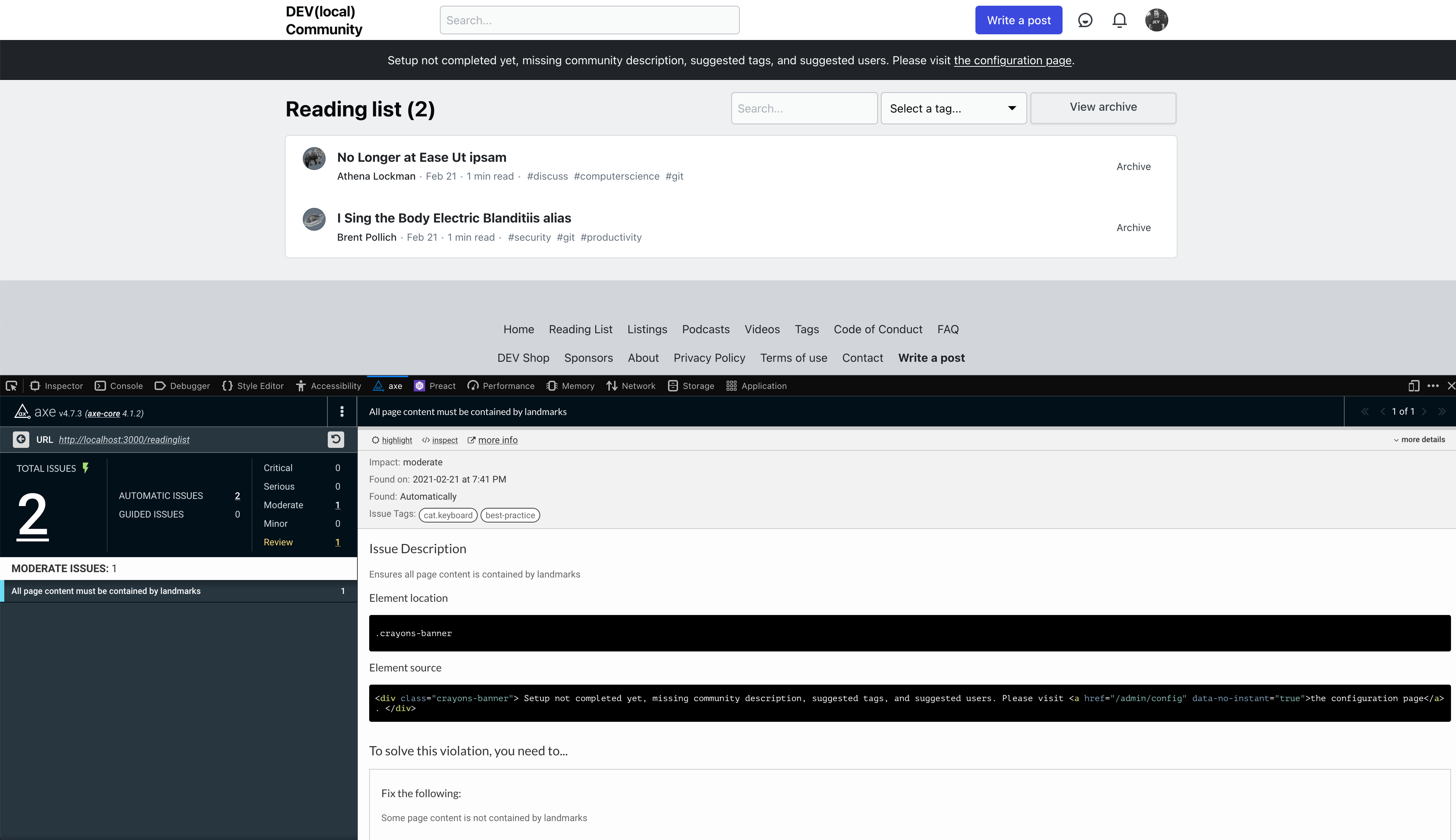 Banners On Site Are Not Accessible · Issue 12758 · Foremforem · Github