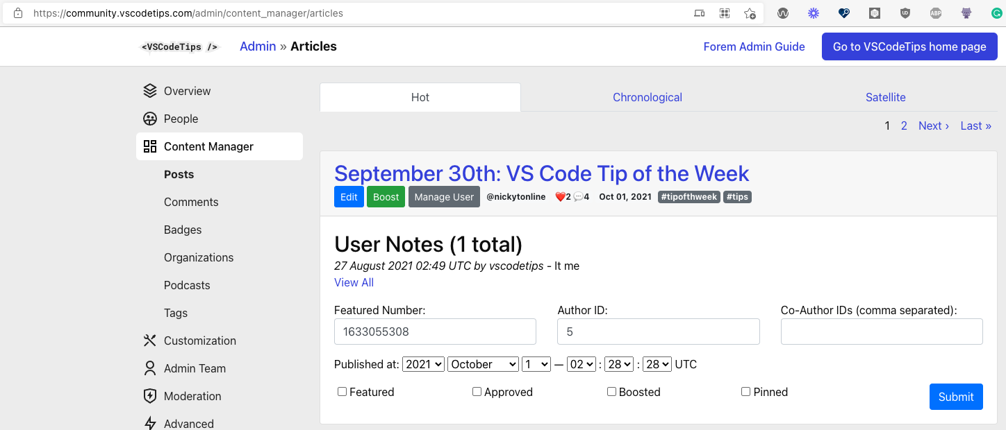 When changing author's of a post, new author does not receive notifications about that post ...