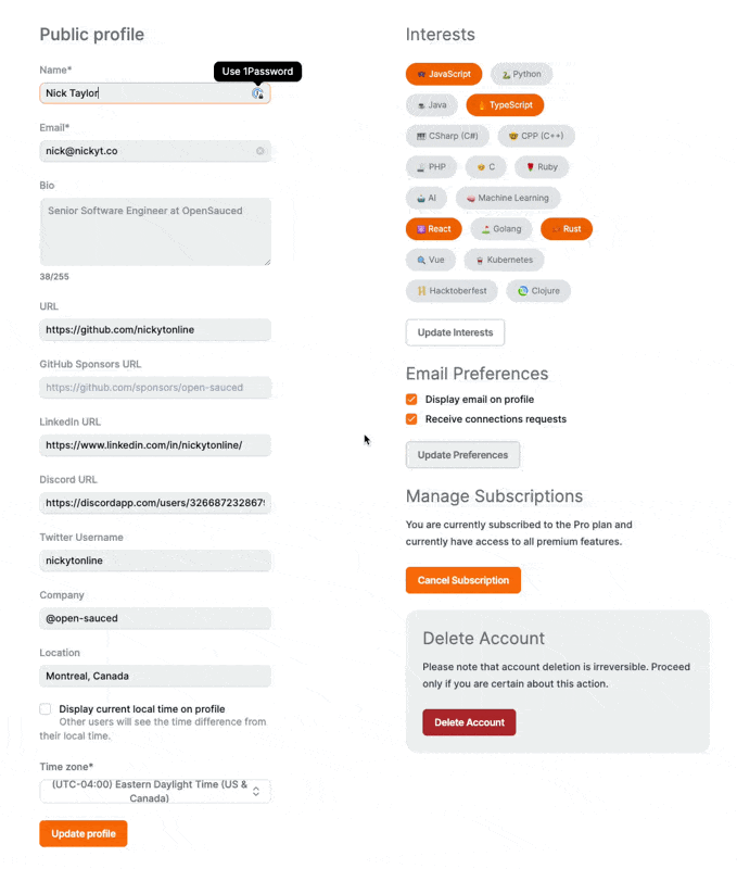 Bug: Interests in Profile Settings Need to Be Toggle Buttons · Issue #2148 · open-sauced/app ...