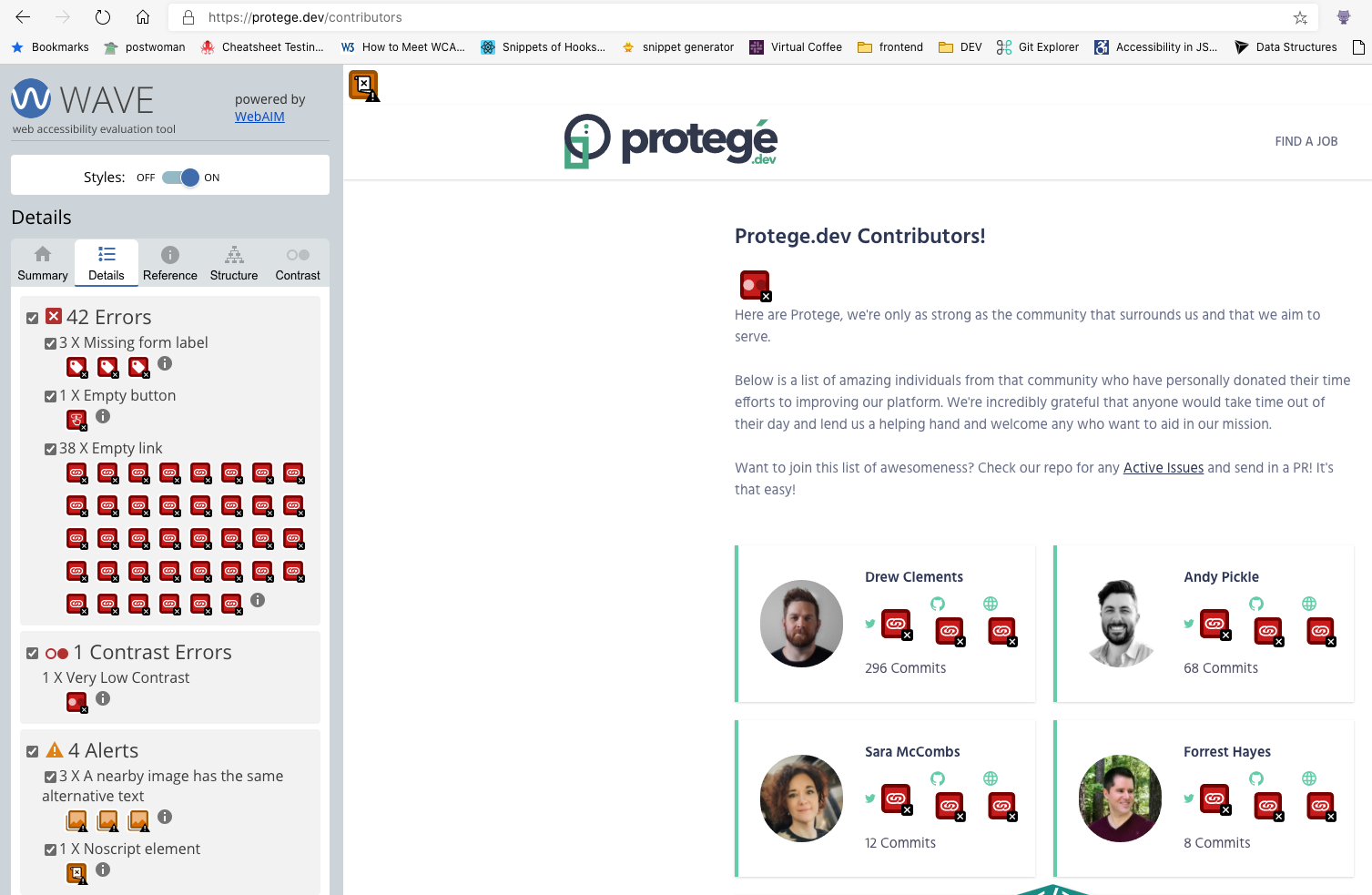 Accessibility issues on the Contributors page · Issue #150 ...