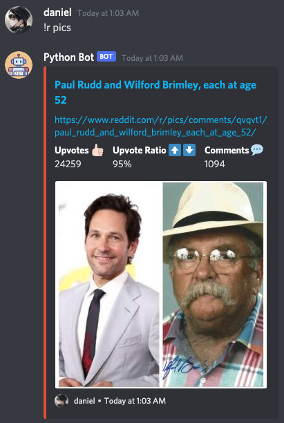 Github Imdanieljiangpythonbot A Discord Bot Created In Python Along With The Discord Api 6346