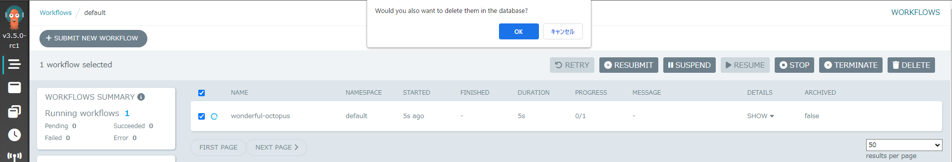 Deleting a workflow prompts me to also "delete from database" · Issue #11658 · argoproj/argo ...