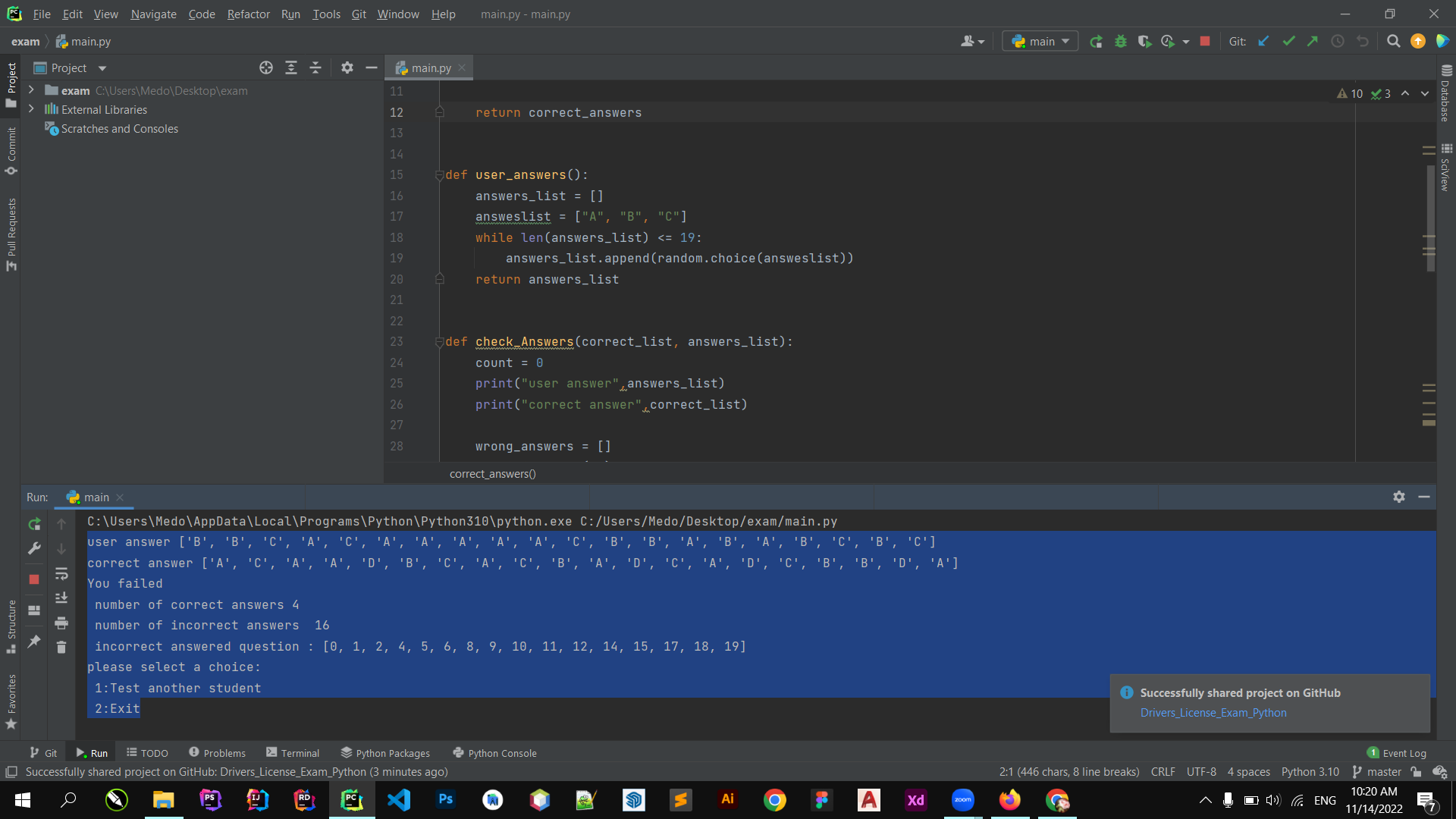 GitHub - mohammedyashour/Drivers_License_Exam_Python