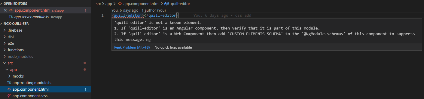 'quill-view' is not a known element · Issue #916 · KillerCodeMonkey/ngx-quill · GitHub