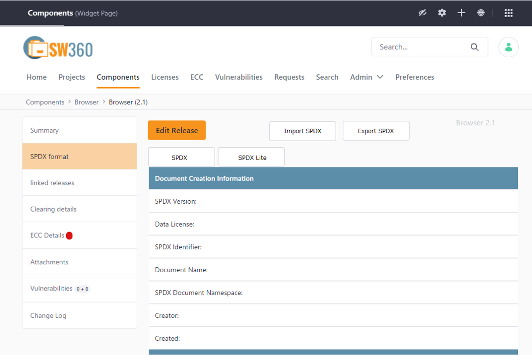Making new tab in component release pages for showing SPDX/SPDX Lite data · Issue #1240 ...