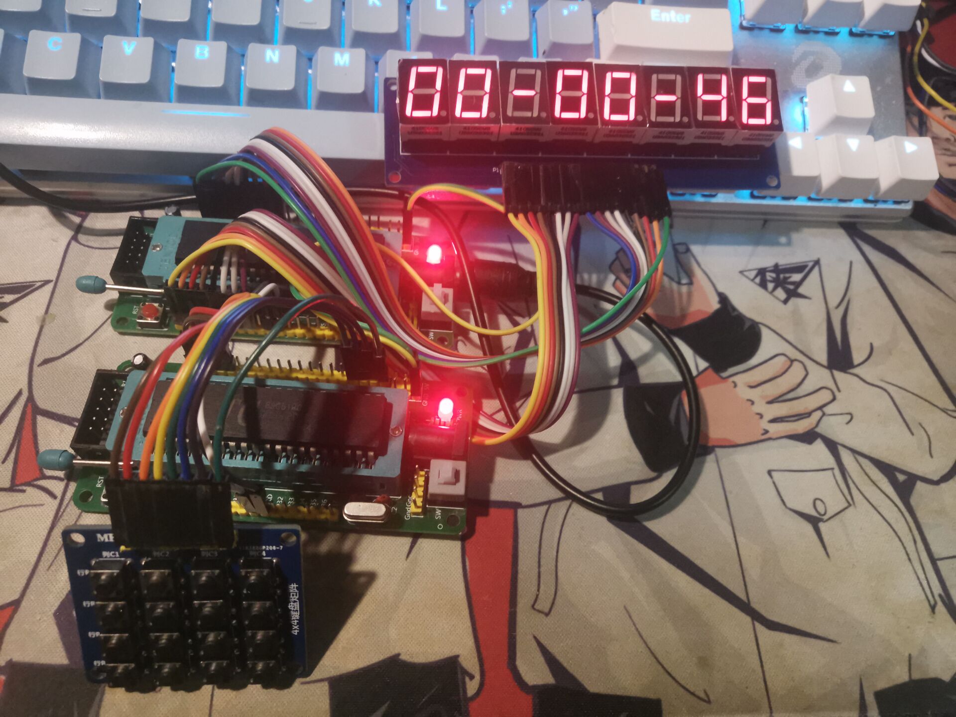 GitHub - li-hanguang/C51-2-Clock-4-4Keyboard: 基于两块STC89C51RC最小系统板双机通信下的的4*4矩阵键盘控制的8位8段电子数码管时钟