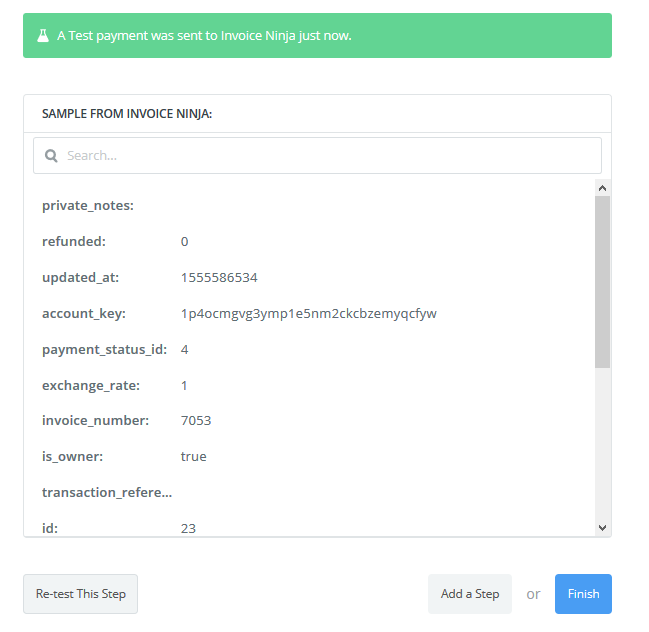 Zapier New Payment error "record does not exist" · Issue #2791 · invoiceninja/invoiceninja · GitHub