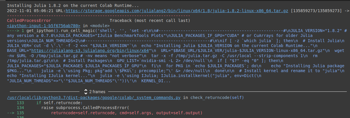 Julia installation problem in Colab · Issue #3200 · googlecolab/colabtools · GitHub