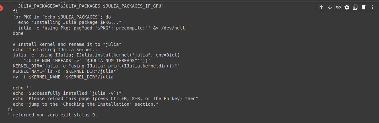 Julia installation problem in Colab · Issue #3200 · googlecolab/colabtools · GitHub