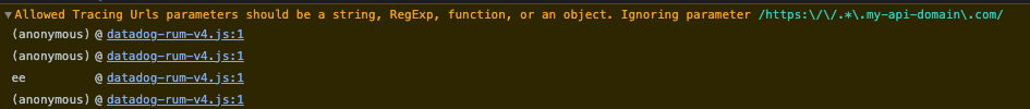🐛 RUM - allowedTracingUrls is incorrectly handling regex · Issue #2028 · DataDog/browser-sdk ...