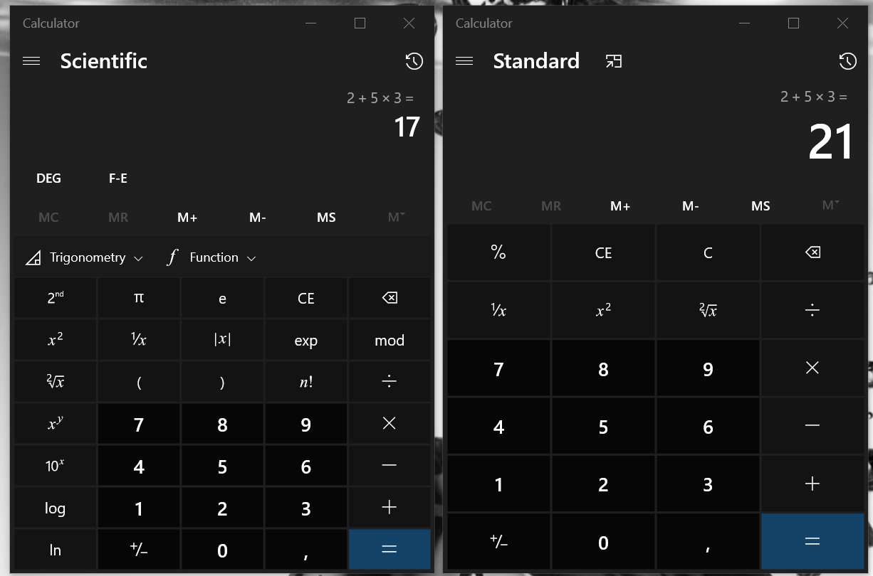 Improve clarity of math expressions in history for Standard Calculator ...