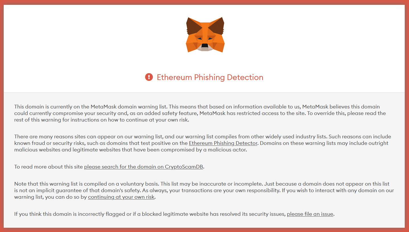 Ethereum Phishing Detection ???? · Issue #5014 · MetaMask/eth-phishing-detect · GitHub