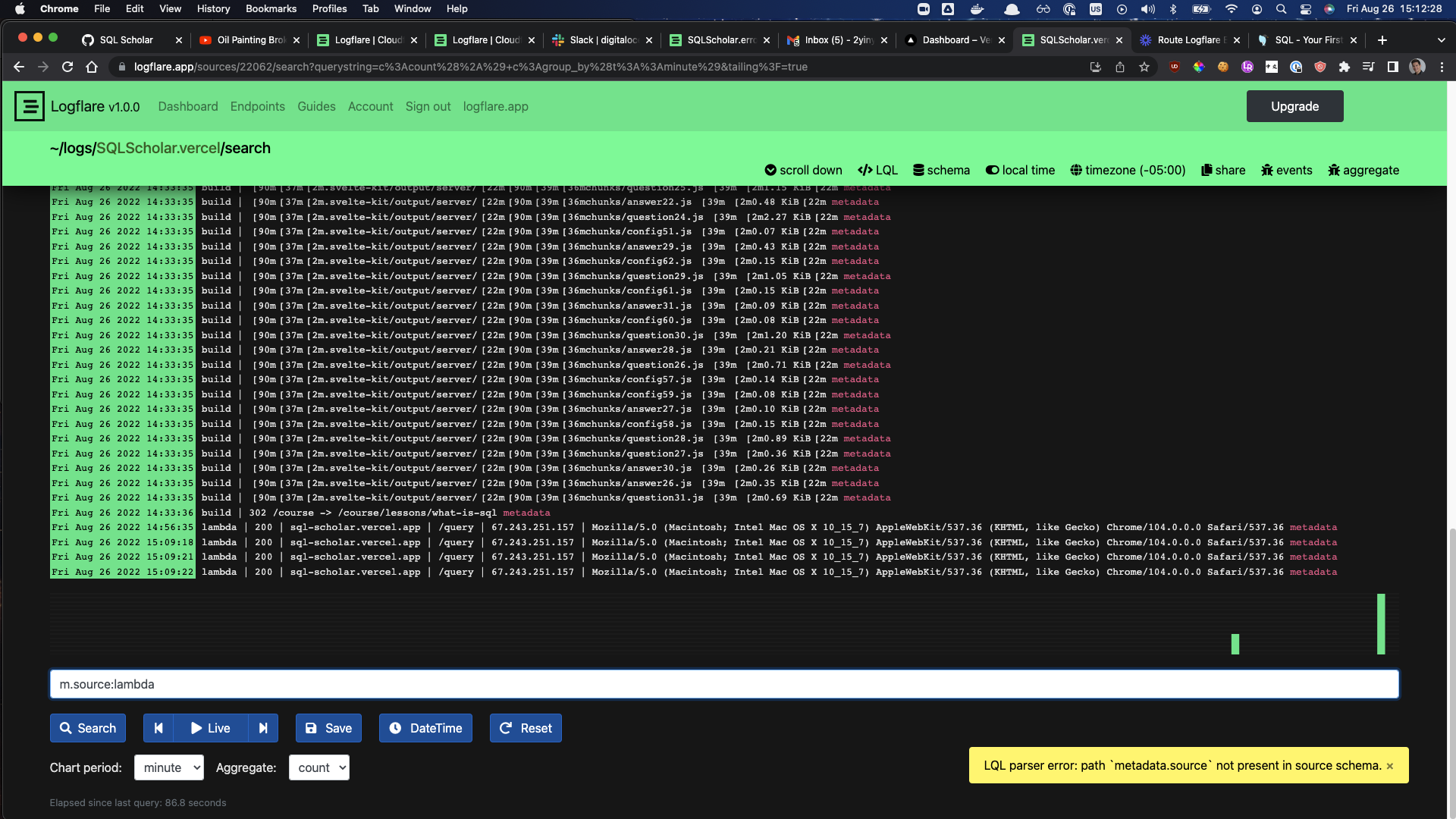 Logflare says none of my schema fields exist · Issue #1159 · Logflare/logflare · GitHub