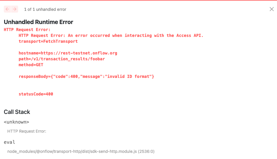 tx().onceSealed() with invalid txID will swallow error and not resolve · Issue #1241 · onflow ...