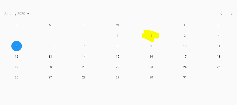 CalendarDatePicker does not render currentDate as current when disabled · Issue #113277 ...